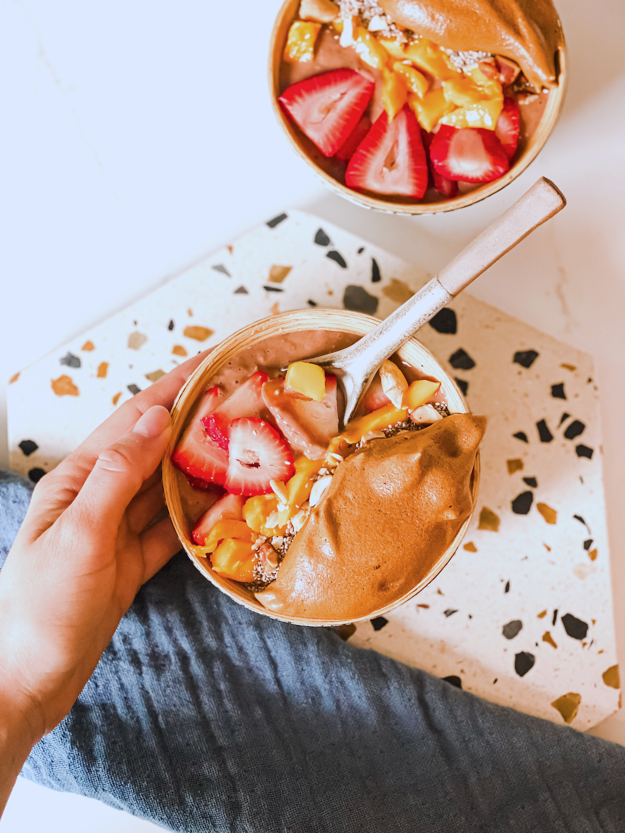 Choco-Dalgona Chia Pudding Bowl Healthy Recipe