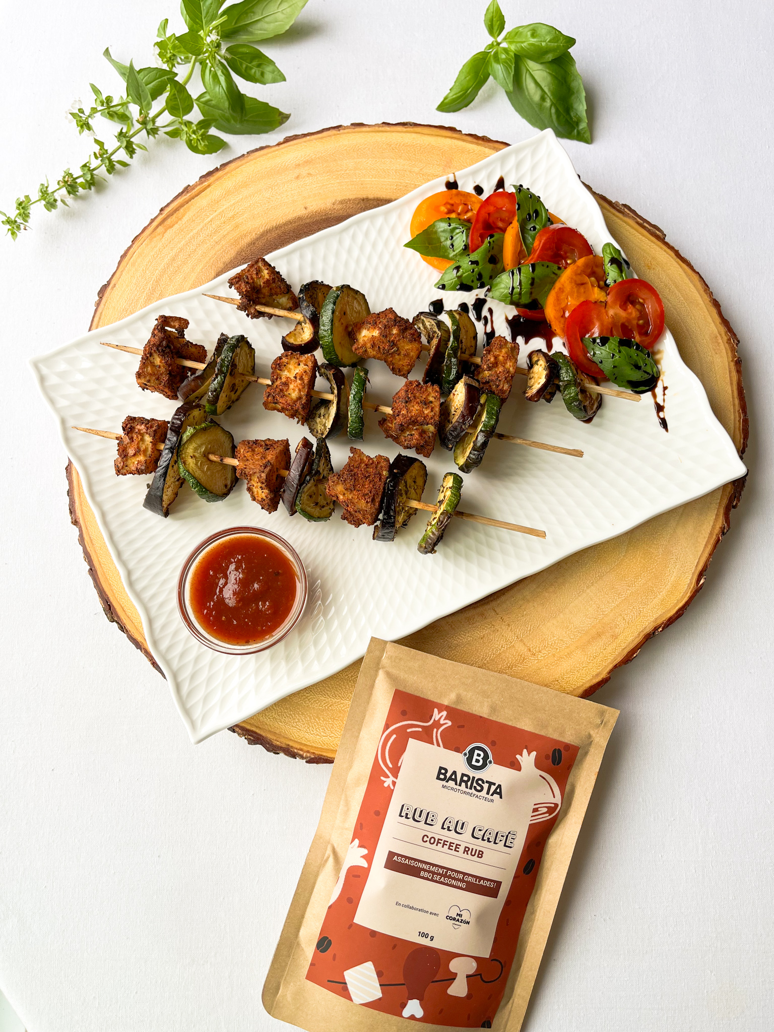 Air Fryer Coffee Rub Tofu Skewers Healthy Recipe