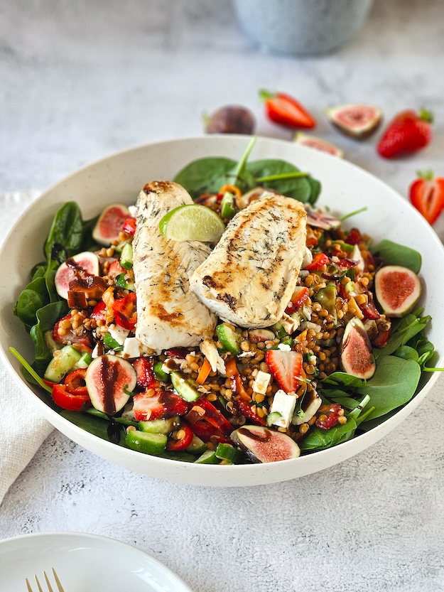 Grilled Fish and Strawberry Salad Healthy Recipe