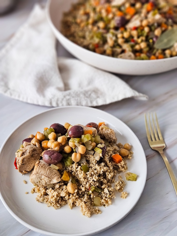 Chicken, Chickpea and Olive Skillet Tajine Healthy Recipe
