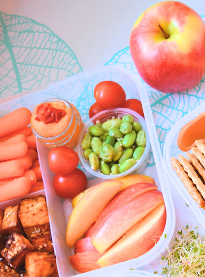 Vegetarian Lunch Box With Tofu and Edamame Healthy Recipe